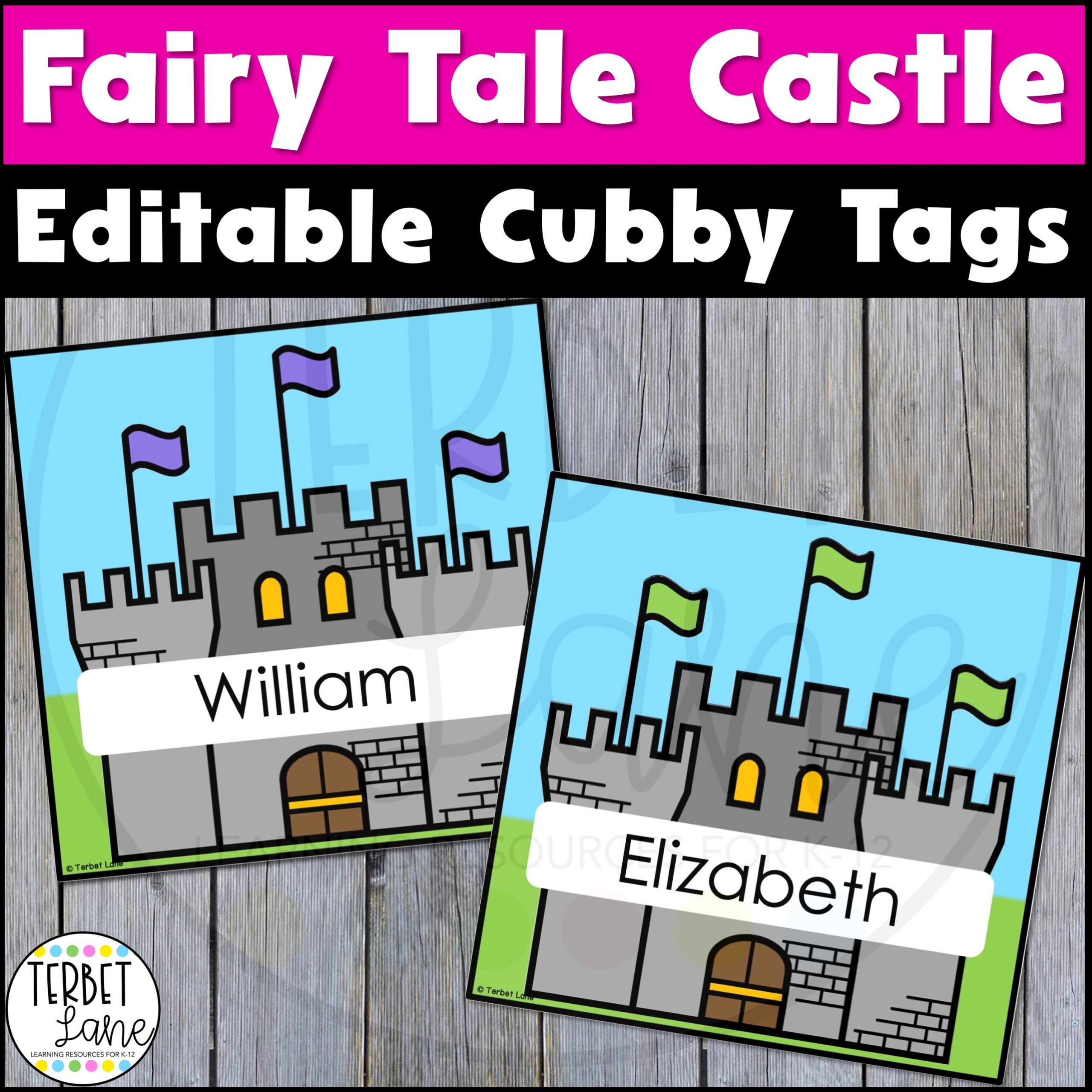 Editable Fairy Tale Castle Cubby Tags | Made By Teachers