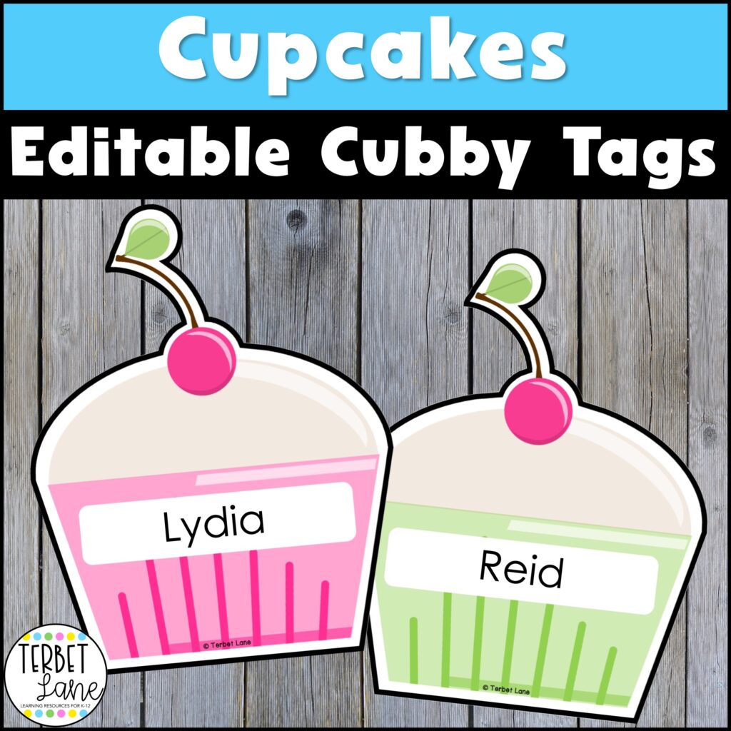 Cupcake Cubby Tags | Made By Teachers
