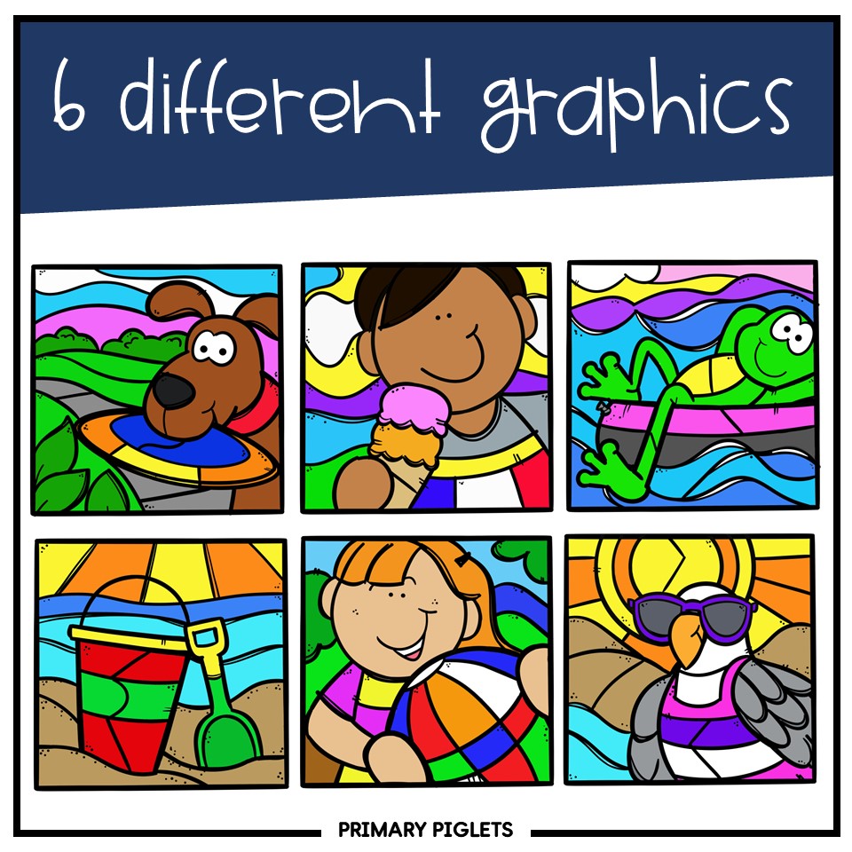 Summer 2 digit Multiplication Color by Number Code | Made By Teachers