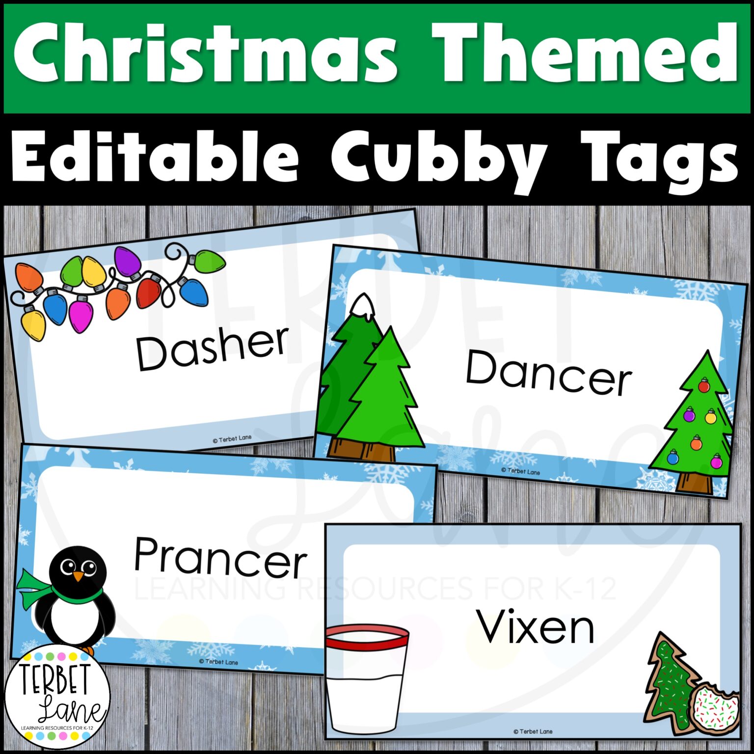 Editable Christmas Cubby Tags - Made By Teachers