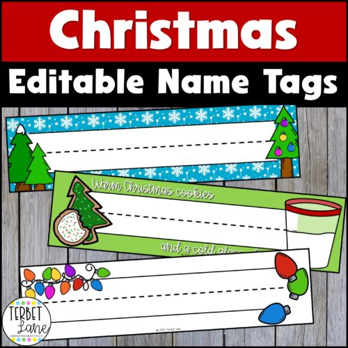 Editable Desk Name Tags | Christmas Themed Desk Name Plates | Made By ...