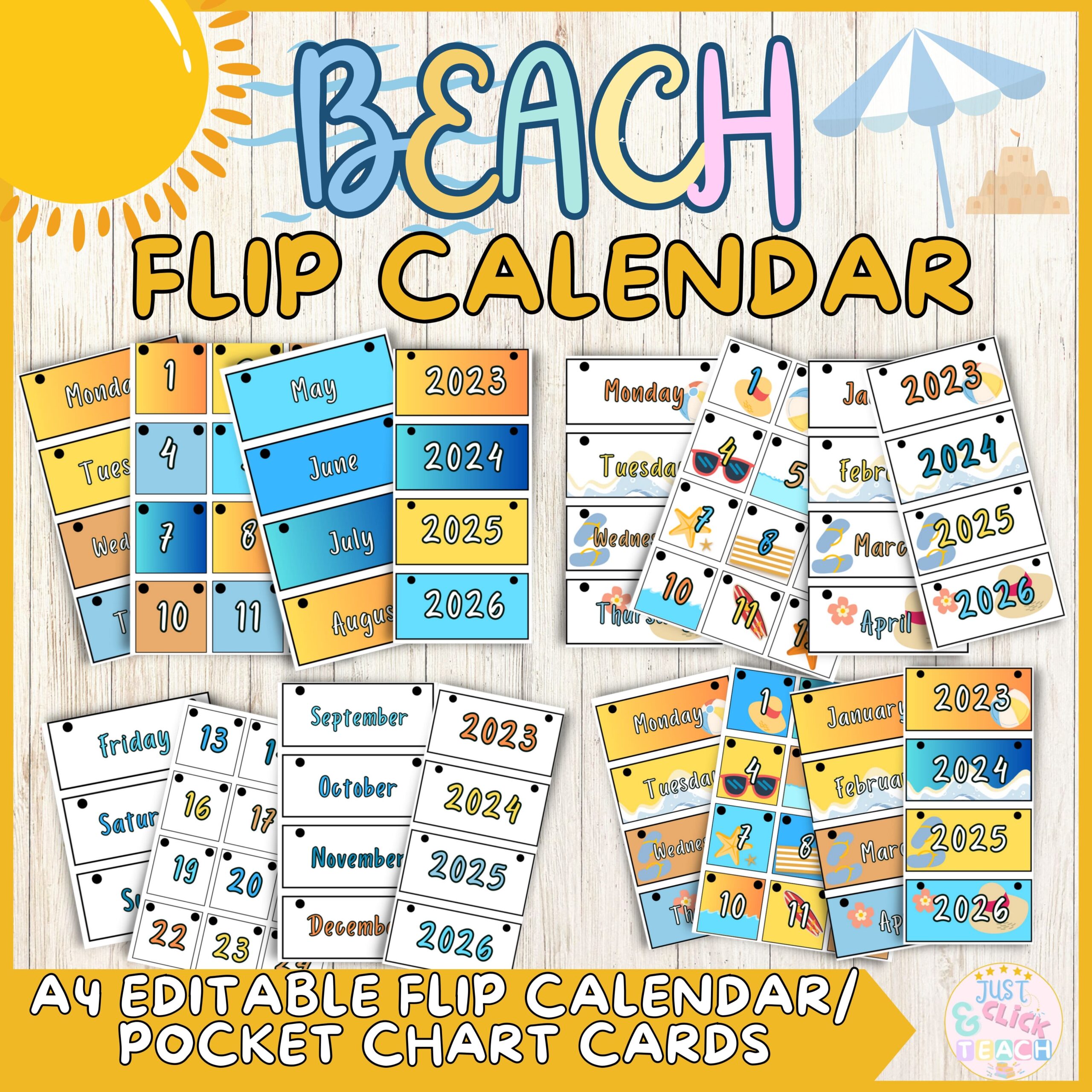 Daily Flip Calendar Cards |Flip Calendar Labels| Hanging Calendar ...