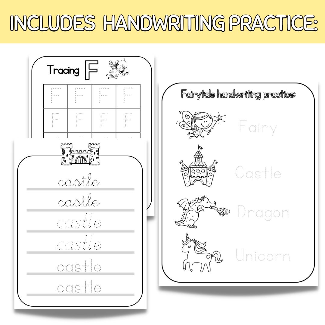 20 pages of fairy tale themed printables,math english and art included ...