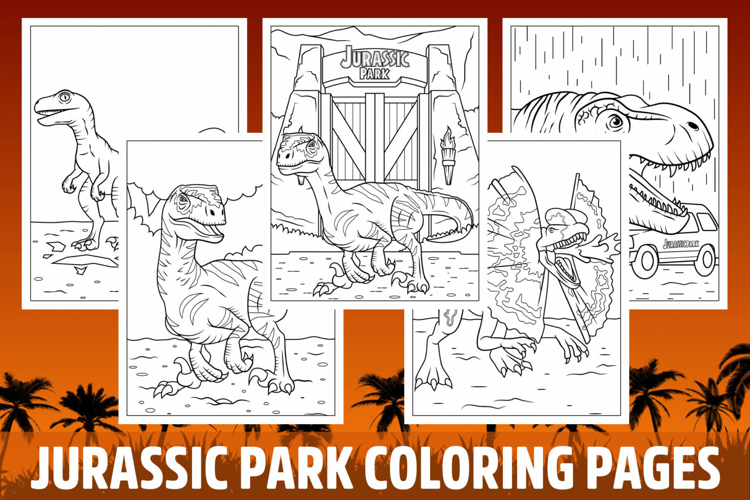 Jurassic Park Coloring Pages for Kids, Girls, Boys, Teens Birthday ...