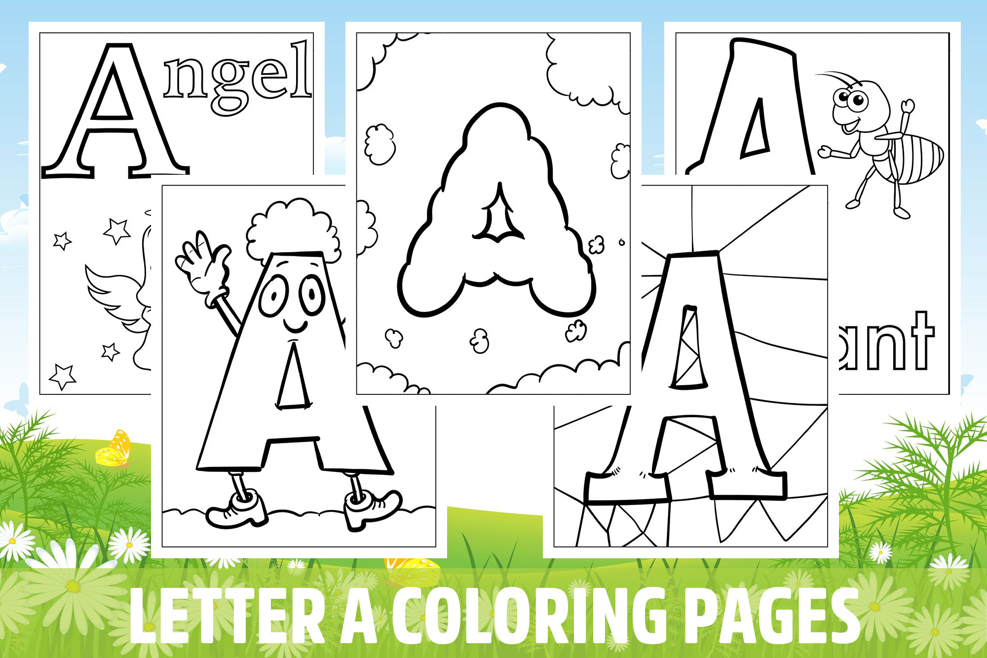Letter A Coloring Pages for Kids, Girls, Boys, Teens Birthday School ...