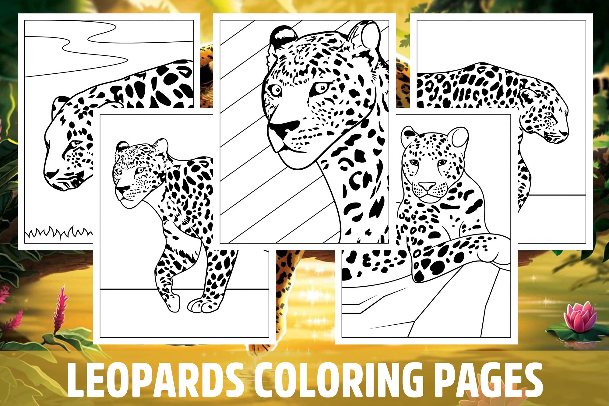 Leopards Coloring Pages for Kids, Girls, Boys, Teens Birthday School ...