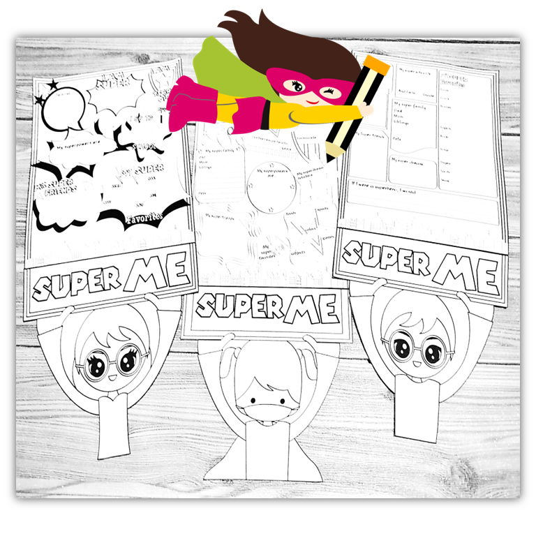 All About Me - Back To School Worksheets (Superhero Themed) | Made By ...