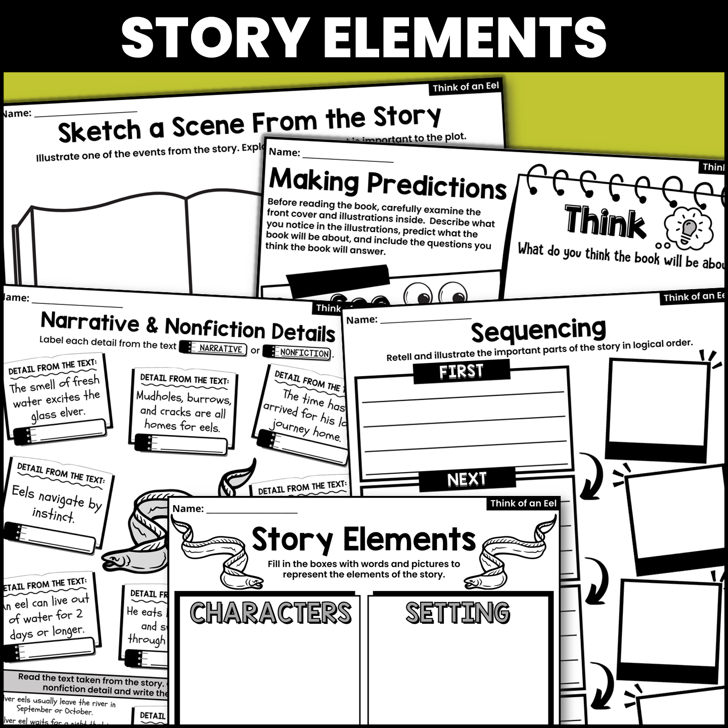 Think of an Eel Read Aloud Book Companion Activities for IRA | Made By ...