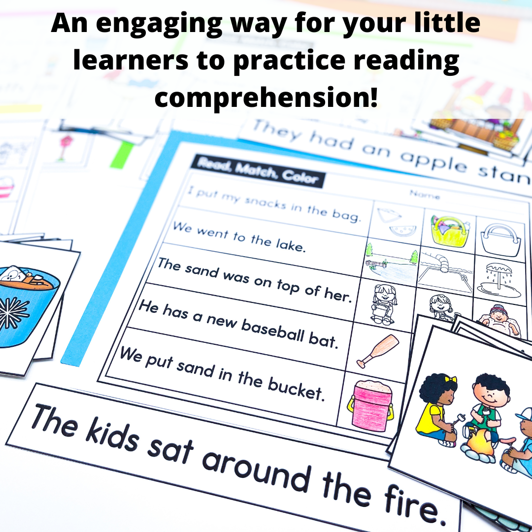 Reading Comprehension Year-Long Seasonal Sentence & Picture Matching ...