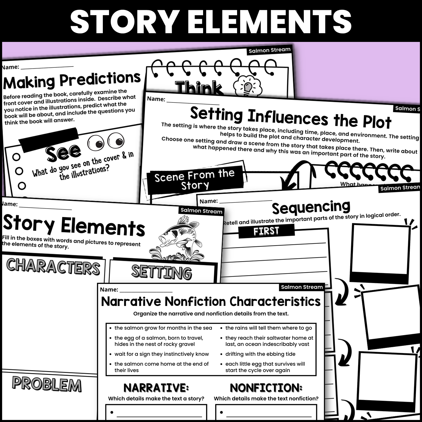 Salmon Stream Read Aloud Book Companion Activities for IRA | Made By ...