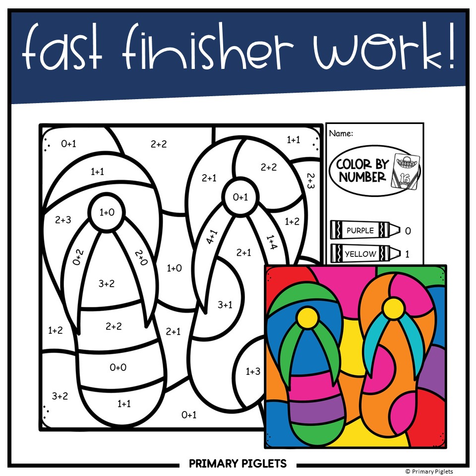 Summer Color by Number Addition to 5 Within 5 | Made By Teachers