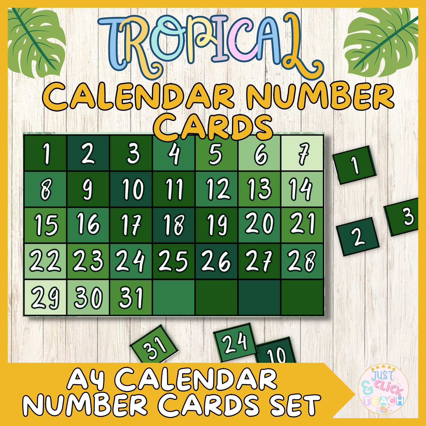 Classroom Calendar Set Numbers Cards |Pocket Chart Calendar Cards ...