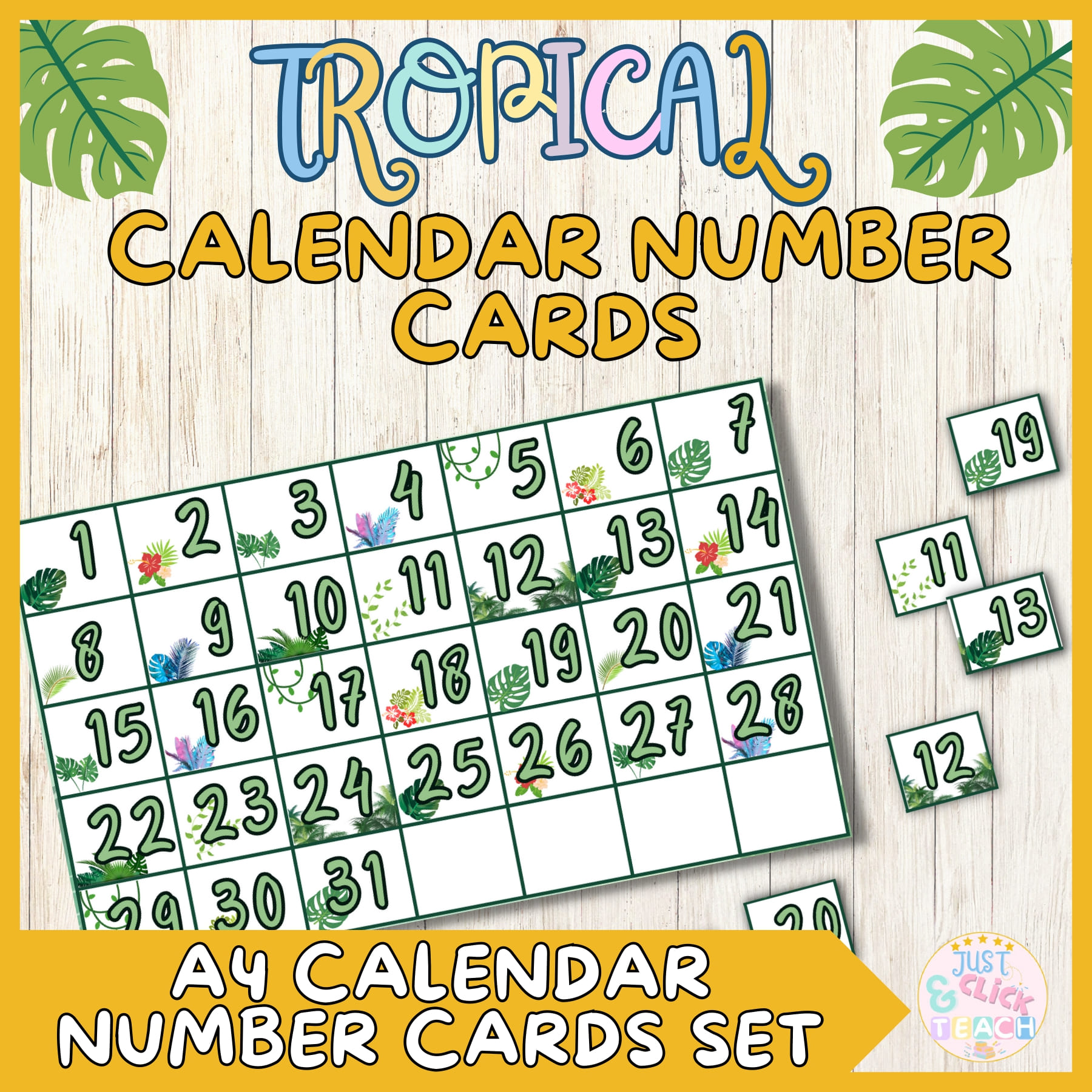 Classroom Calendar Set Numbers Cards |Pocket Chart Calendar Cards ...
