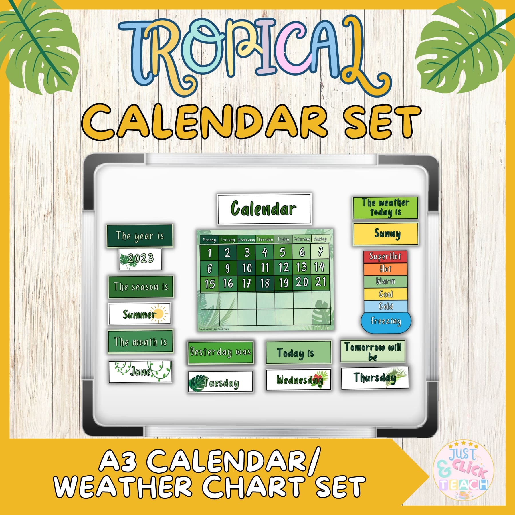Classroom Calendar & Weather Display| Interactive Calendar Weather ...