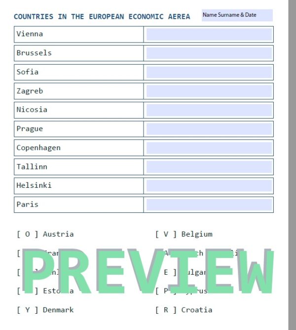 EUROPEAN UNION - CAPITALS QUIZ | Made By Teachers