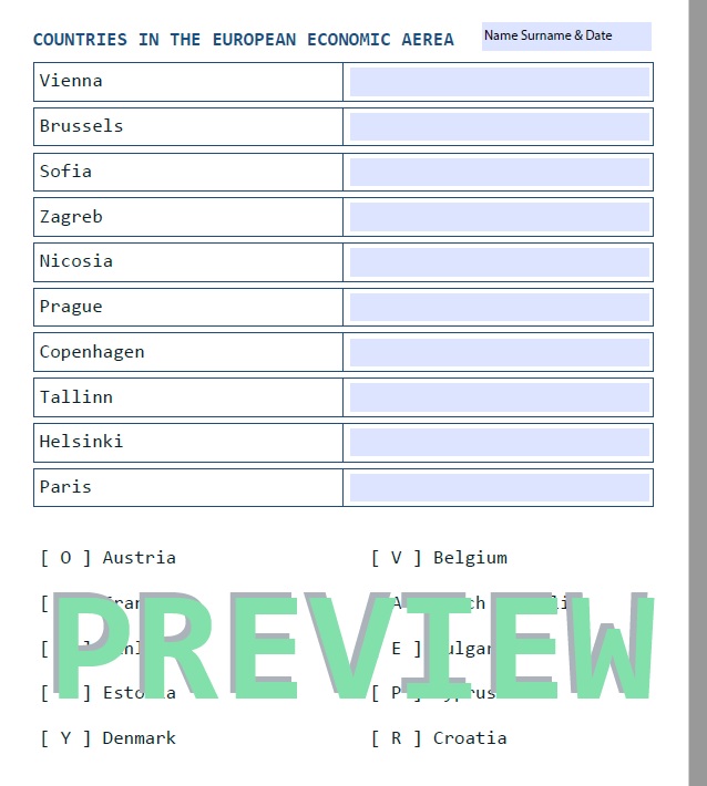 EUROPEAN UNION - CAPITALS QUIZ | Made By Teachers