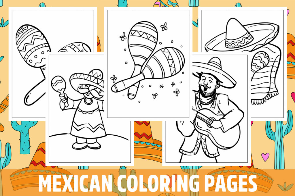 Mexican Coloring Pages for Kids, Girls, Boys, Teens Birthday School ...