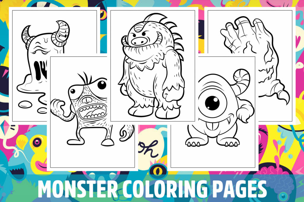 Monster Coloring Pages for Kids, Girls, Boys, Teens Birthday School ...