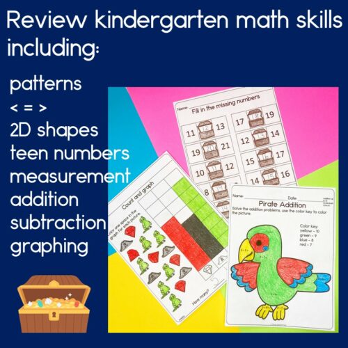 Kindergarten Summer Review Packet End of the Year Pirate Math and ...