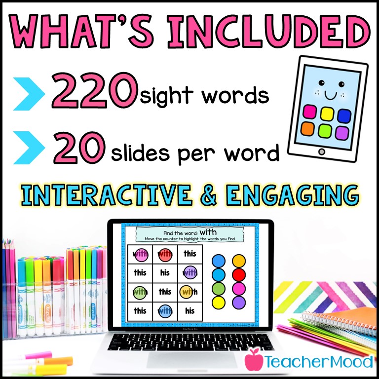 Dolch Sight Word Games | Digital Sight Word Activities | 220 Dolch ...