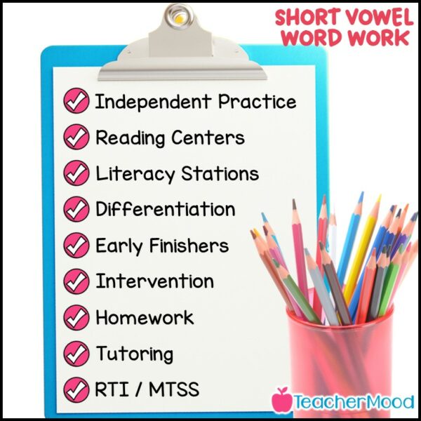 Short Vowel Phonics Sentences | Kindergarten Writing & 1st Grade ...