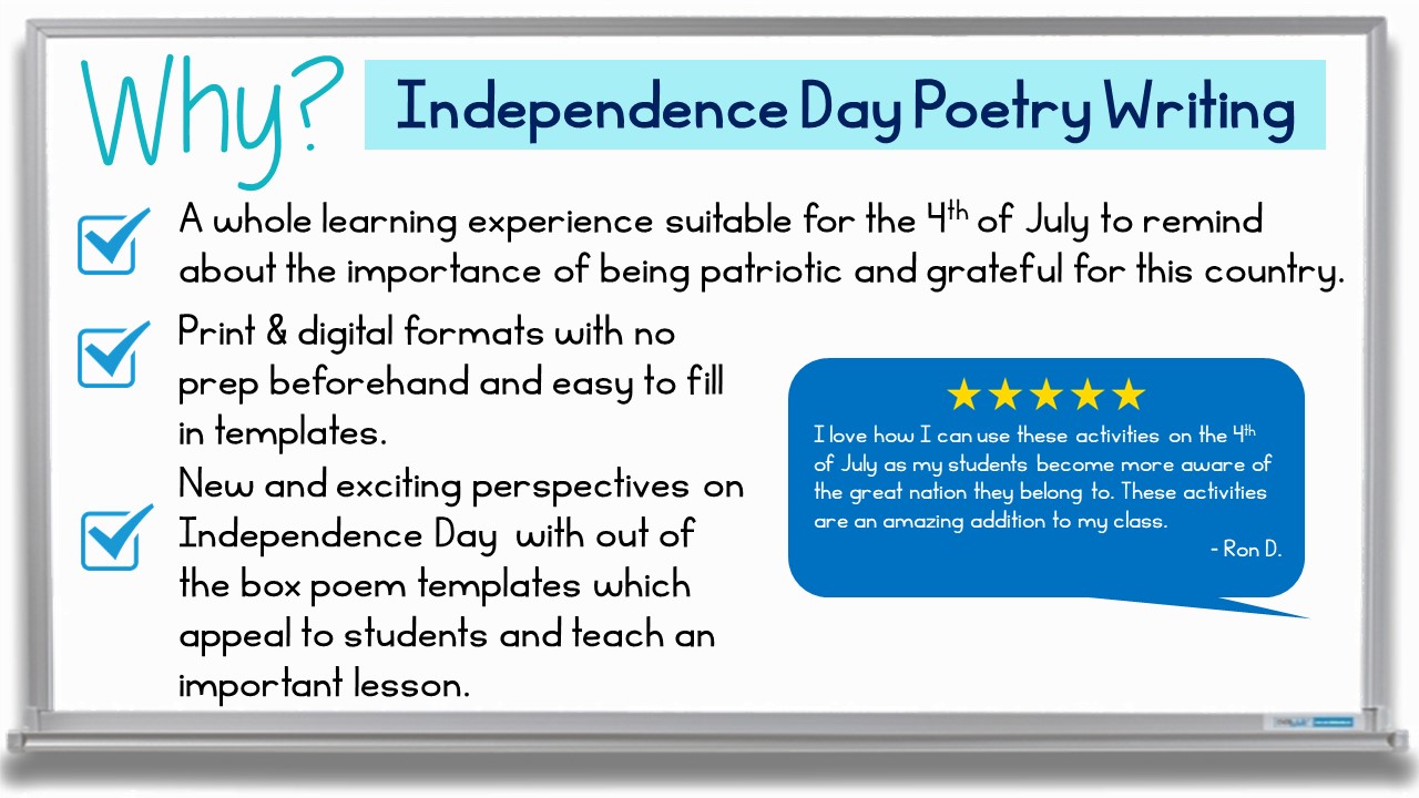 Independence Day Poetry Writing - 4th of July Poem Templates - Print ...