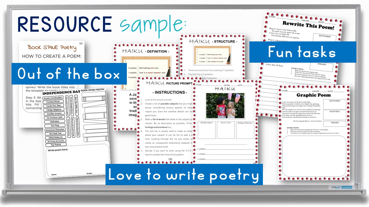 Independence Day Poetry Writing - 4th of July Poem Templates - Print ...