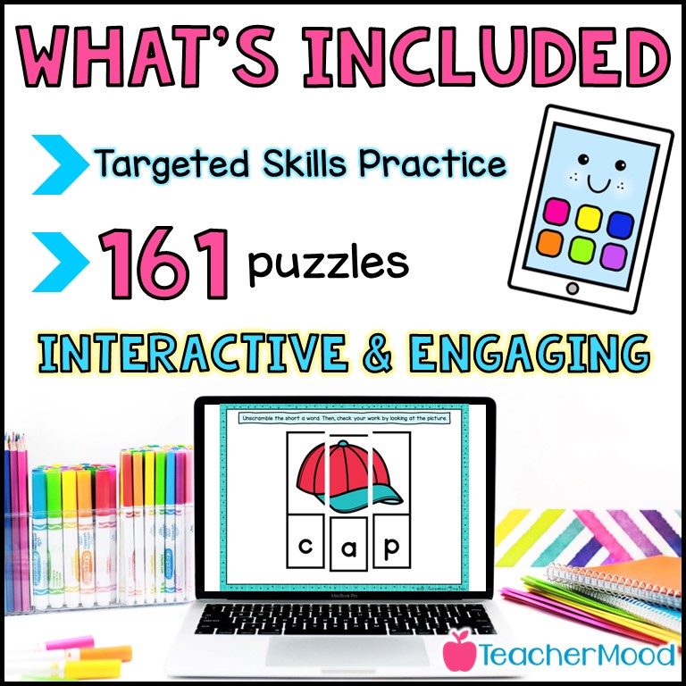 Short Vowels Phonics Games | CVC Words Review | Phonics Word Work ...