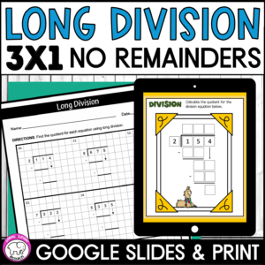 Long Division 3 Digit by 1 Digit No Remainders Google Slides and ...