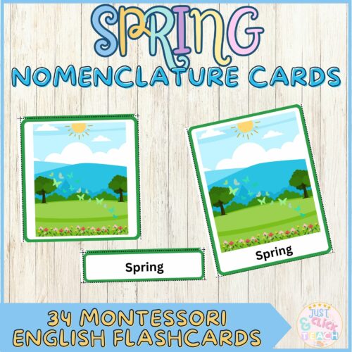 Spring Vocabulary Flashcards, Montessori 3-Part flashcards | ESL ...