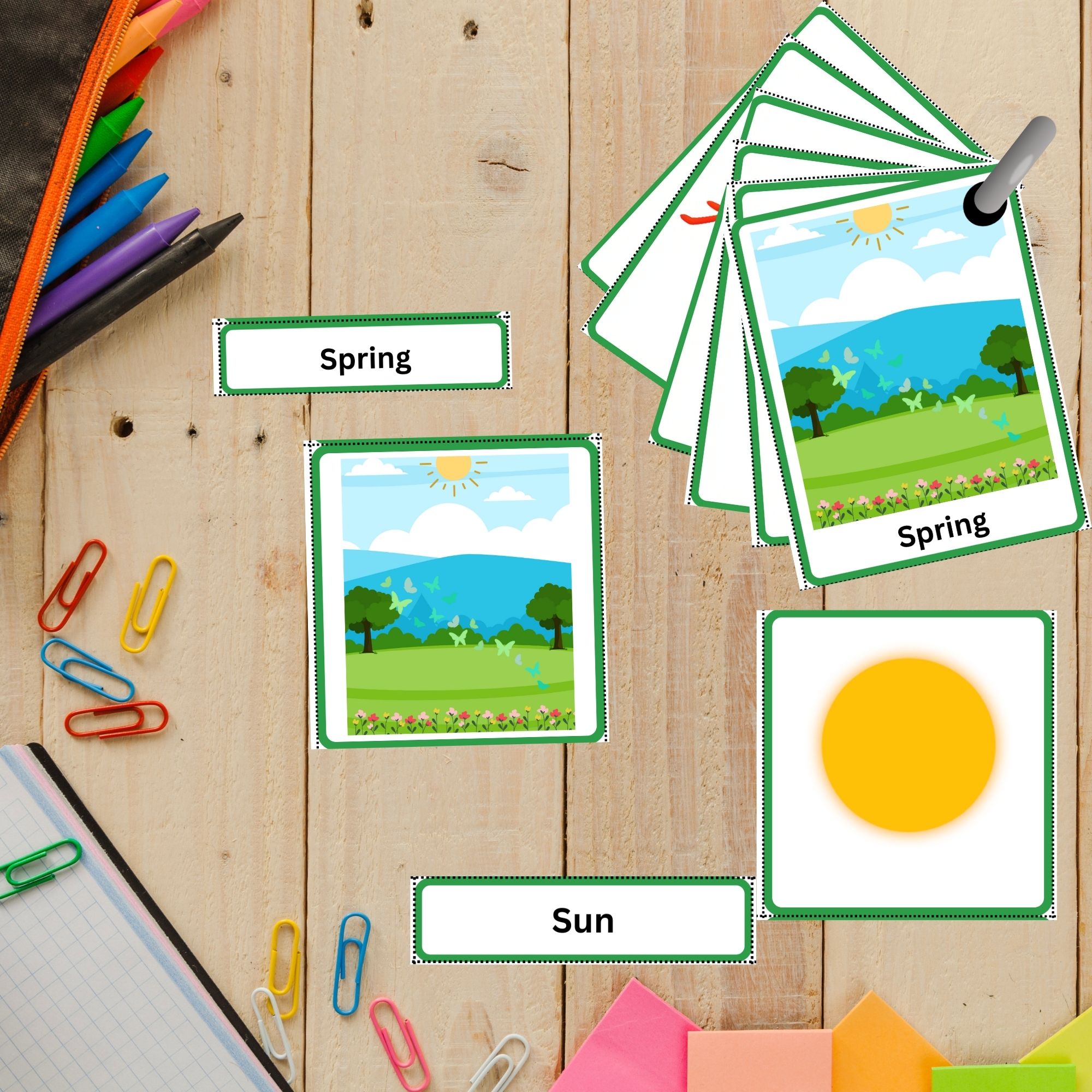 Spring Vocabulary Flashcards, Montessori 3-Part flashcards | ESL ...