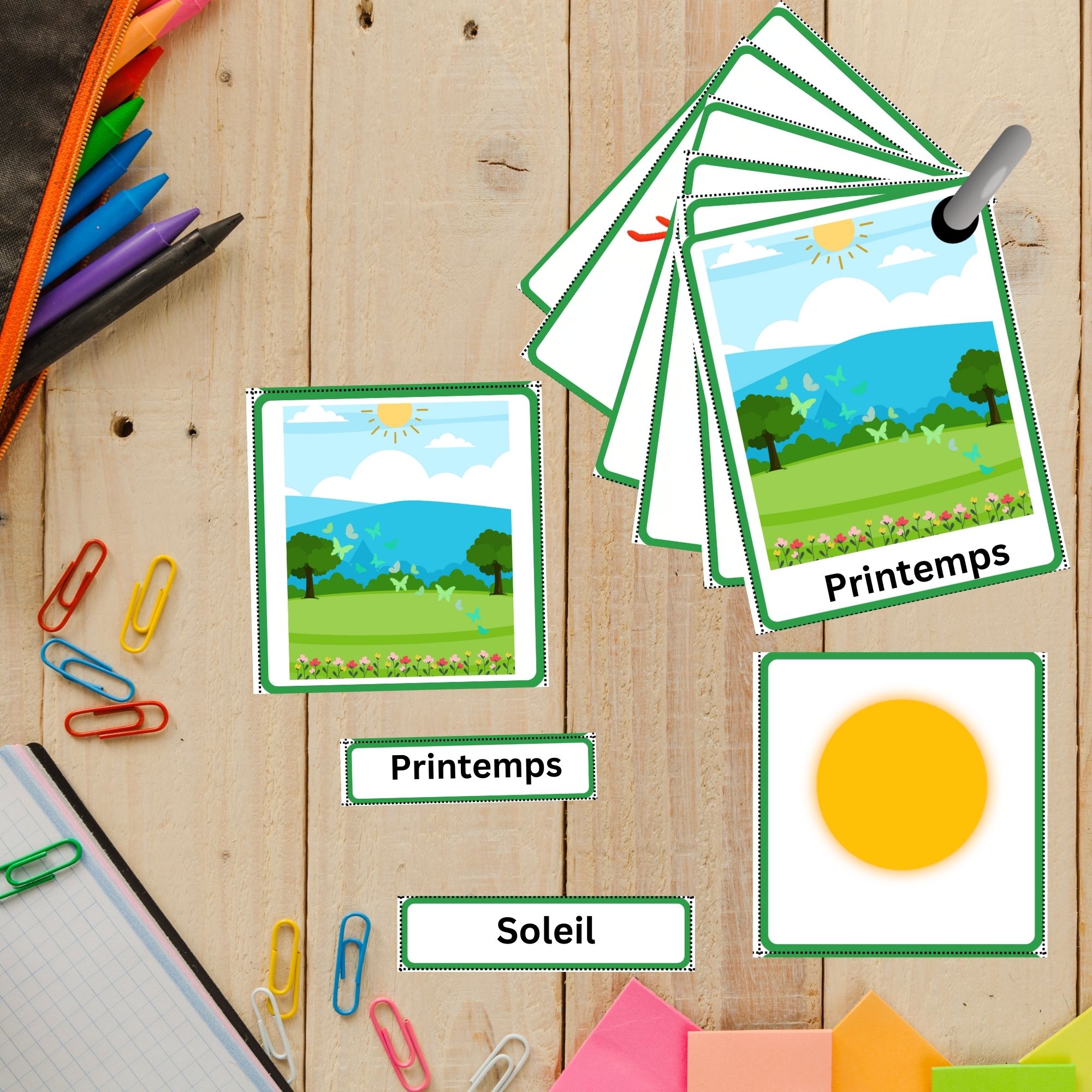 FREE Spring French Vocabulary Flashcards, Montessori 3-Part cards|ESL ...