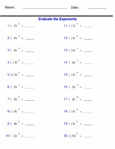 Exponents and Radicals - Solving Integers with Exponents Worksheets ...