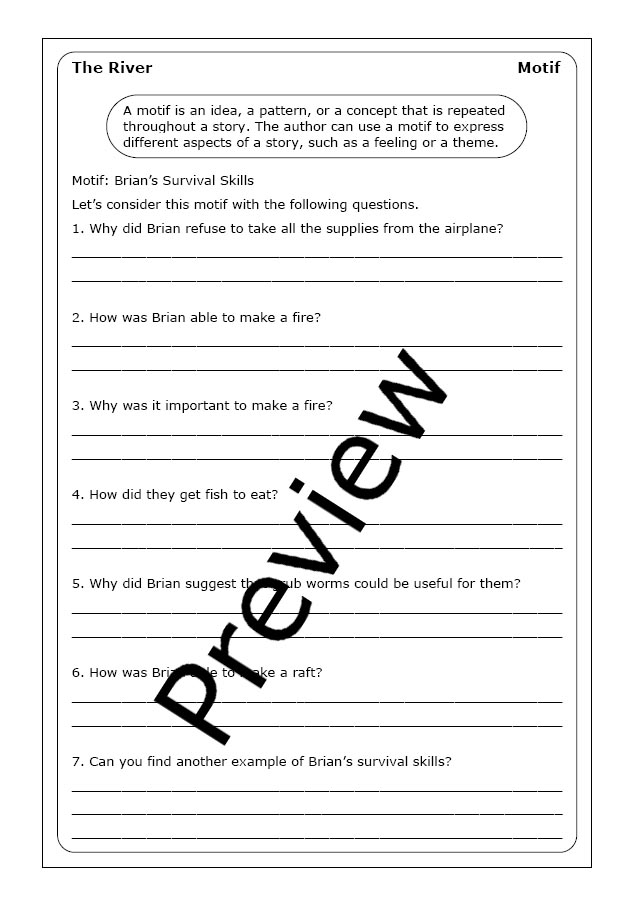 Gary Paulsen "The River" worksheets | Made By Teachers