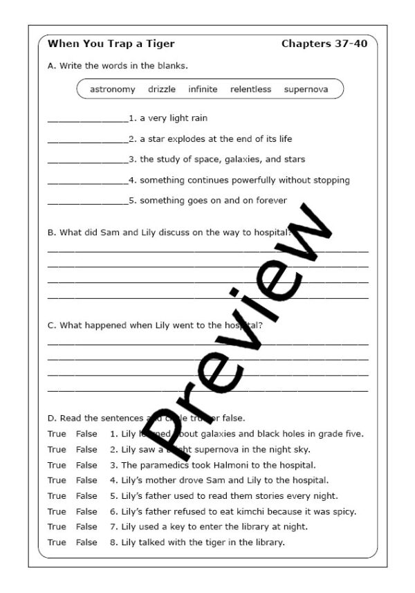 Tae Keller "When You Trap a Tiger" worksheets | Made By Teachers