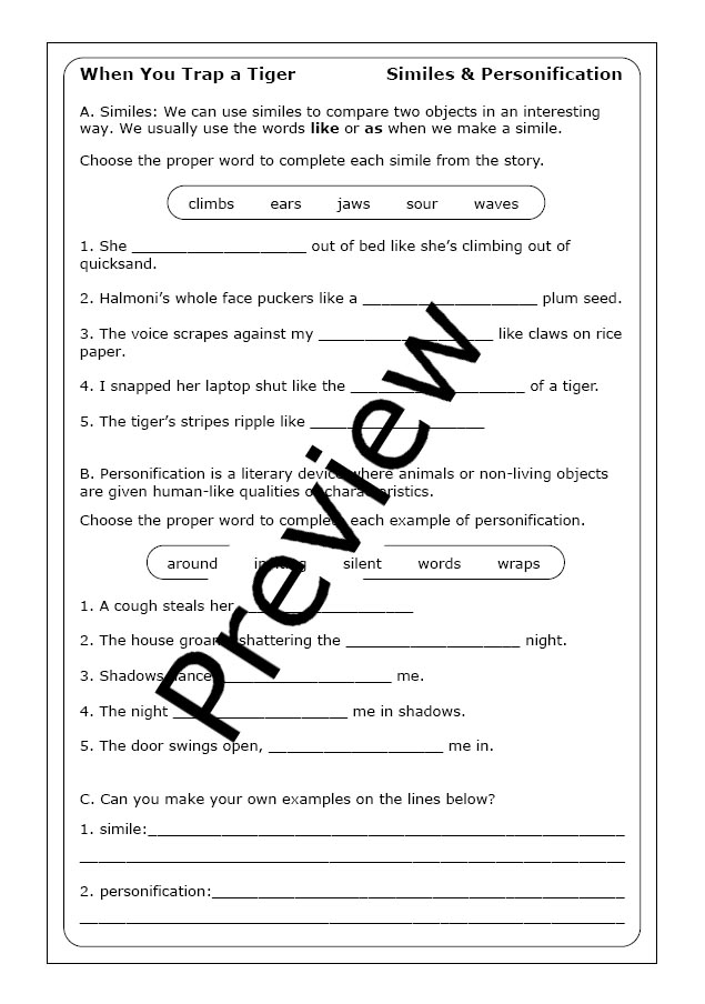 Tae Keller "When You Trap a Tiger" worksheets | Made By Teachers