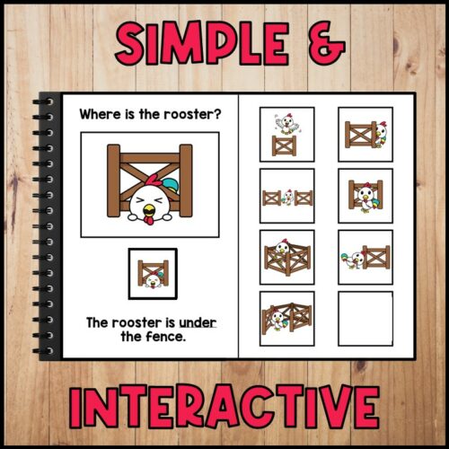 Farm Prepositions Adapted Book and Flashcards | Rooster Interactive ...