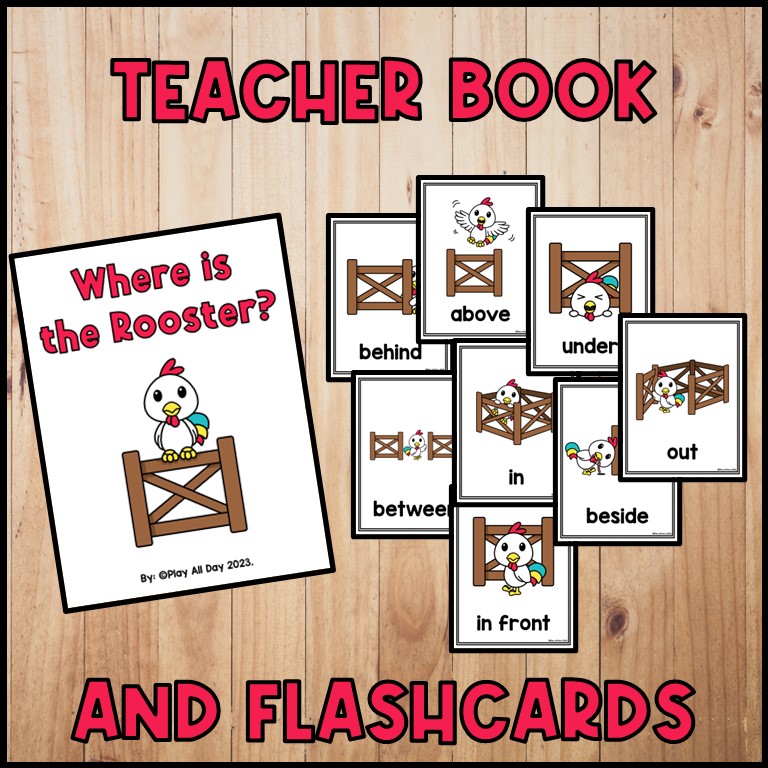Farm Prepositions Adapted Book and Flashcards | Rooster Interactive ...