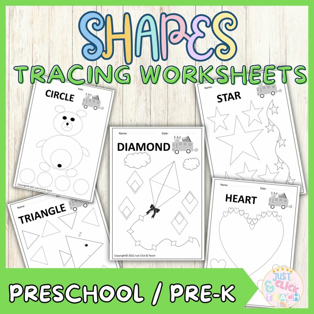 Free Trace the Shapes Tracing Worksheets | preschool pre-k worksheets ...