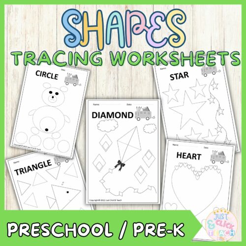 Free Trace the Shapes Tracing Worksheets | preschool pre-k worksheets ...
