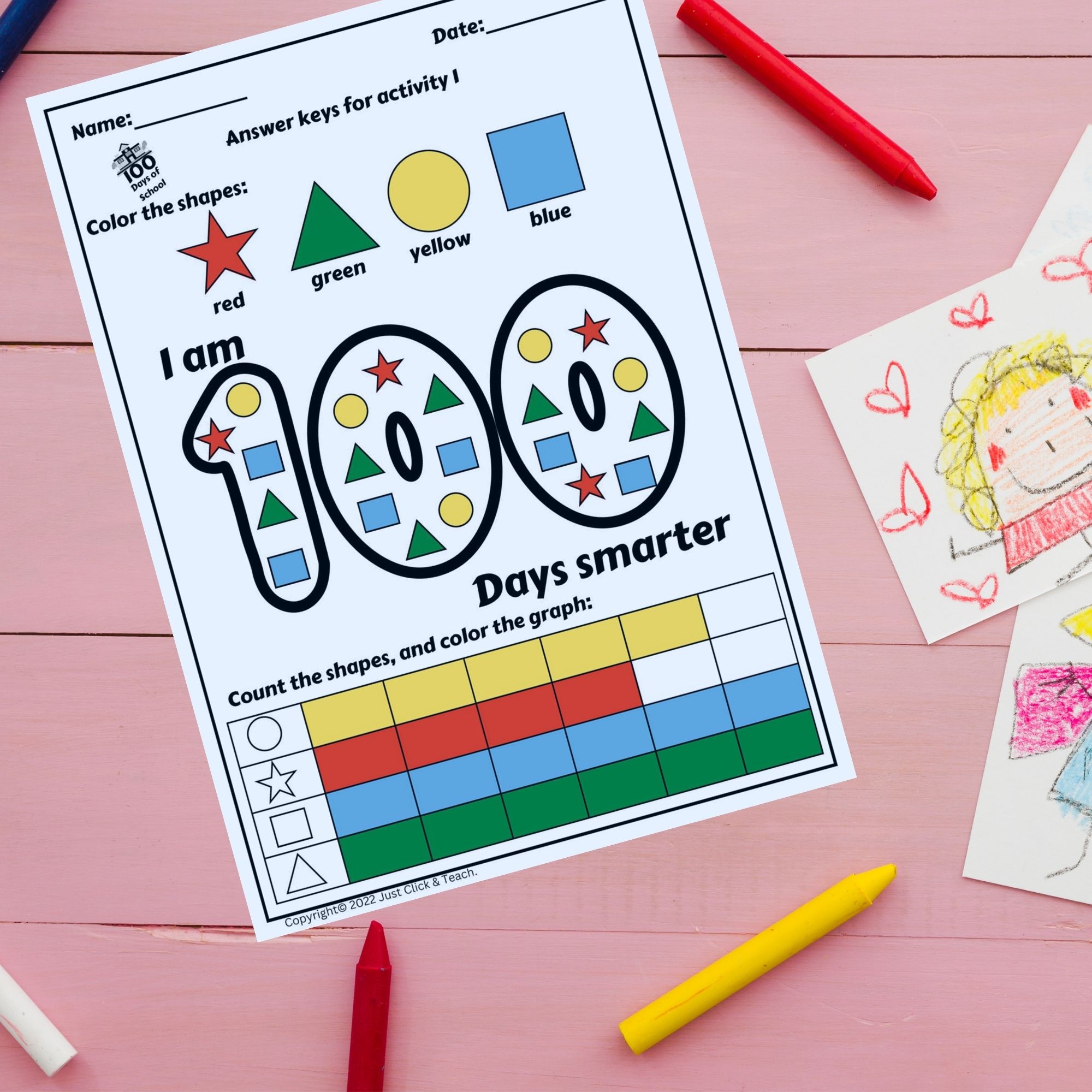 FREE 100 days of school NO PREP activities | No prep worksheets ...