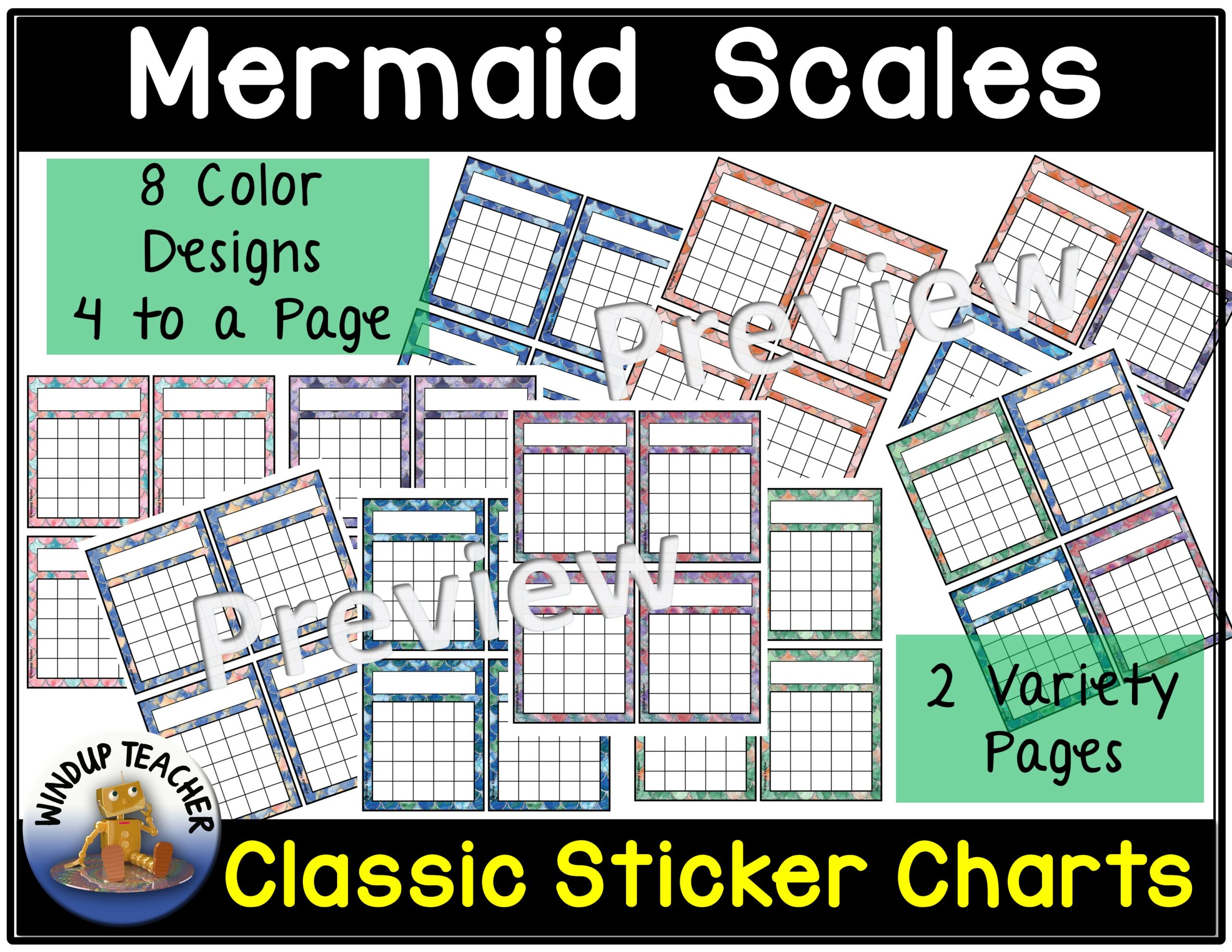 Mermaid Scales Classic Sticker Charts | Made By Teachers