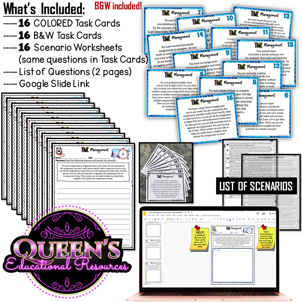 Time Management Scenarios | Time Management Situation Cards ...