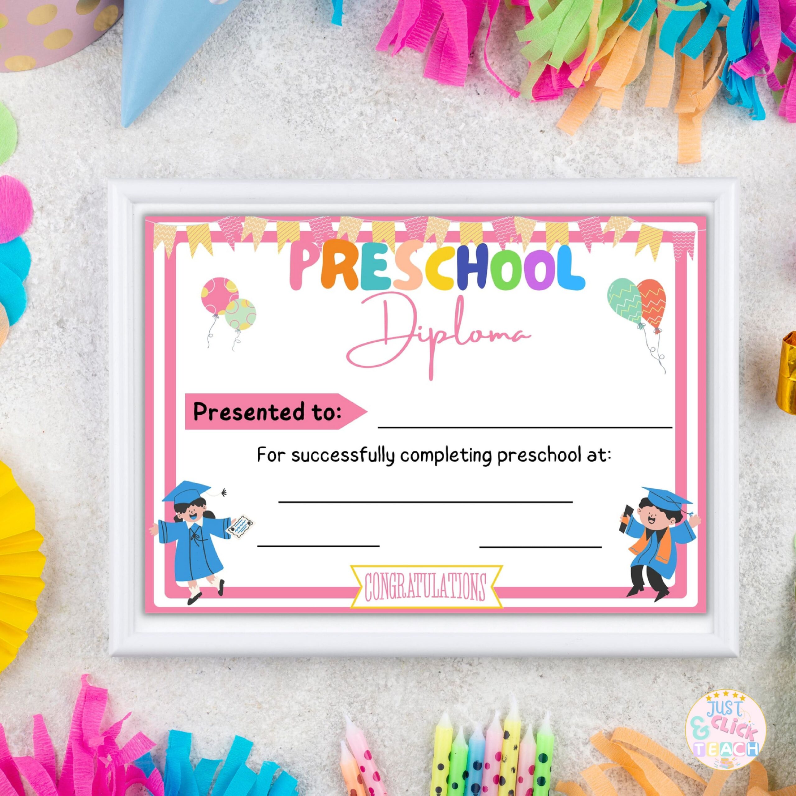 End of year preschool certificates | Text-Editable certificates ...