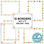 Watercolor Back To School Clipart Borders - Crayon, Apple, Teacher Clip ...