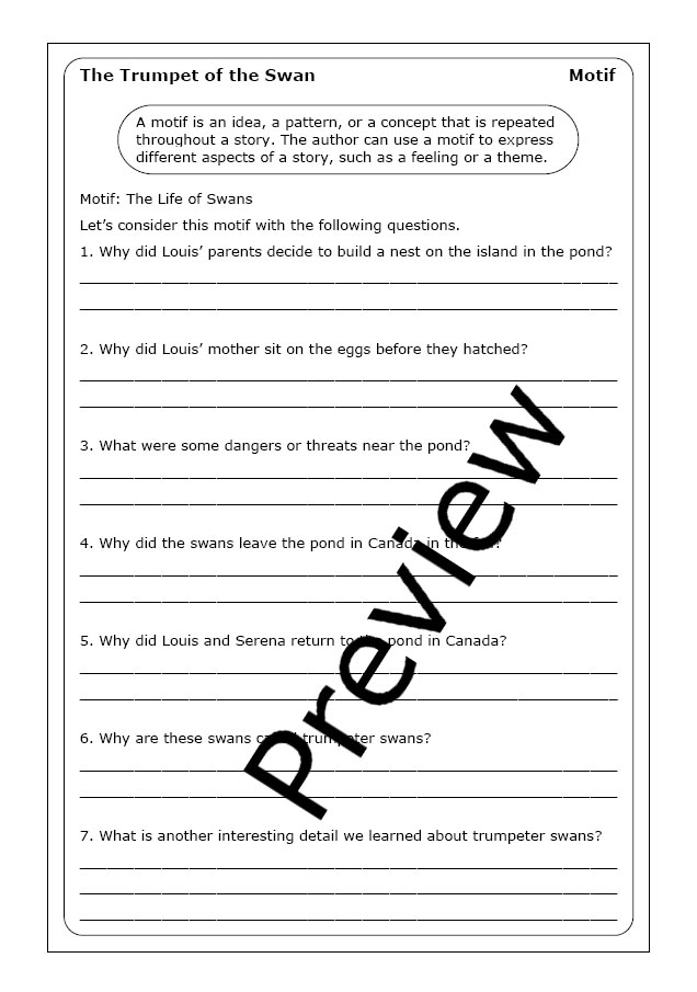 E. B. White "The Trumpet of the Swan" worksheets | Made By Teachers