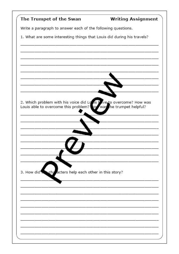 E. B. White "The Trumpet of the Swan" worksheets | Made By Teachers