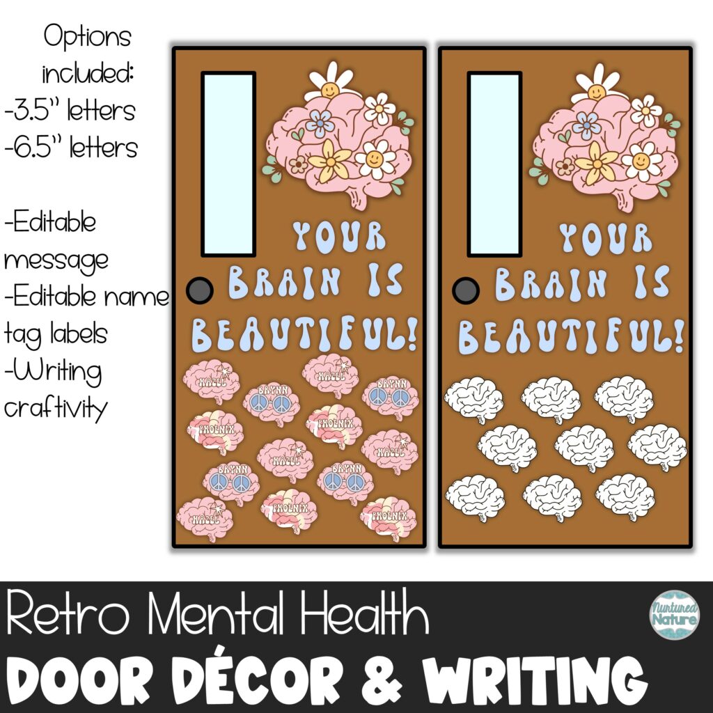 Editable Back to School Bulletin Board – Mental Health Door Decor with ...
