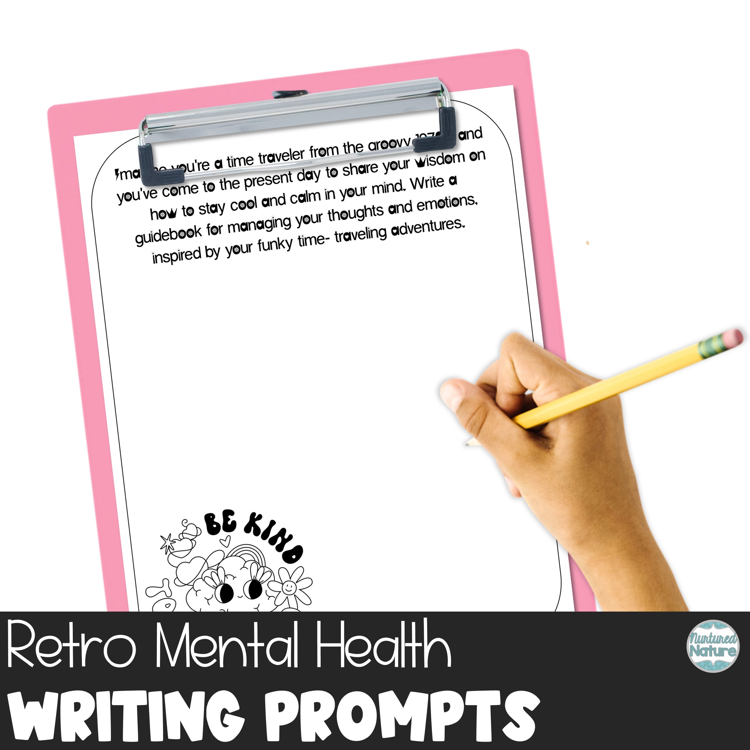 Editable Mental Health Writing Prompts - Groovy Retro Theme - No Prep ...