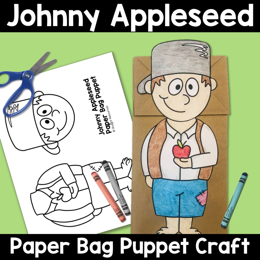 Johnny Appleseed Craft | Paper Bag Puppet Craft Activity | Made By Teachers